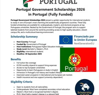 Portugal Government Scholarships 2026 | Fully Funded for Bachelor’s ...